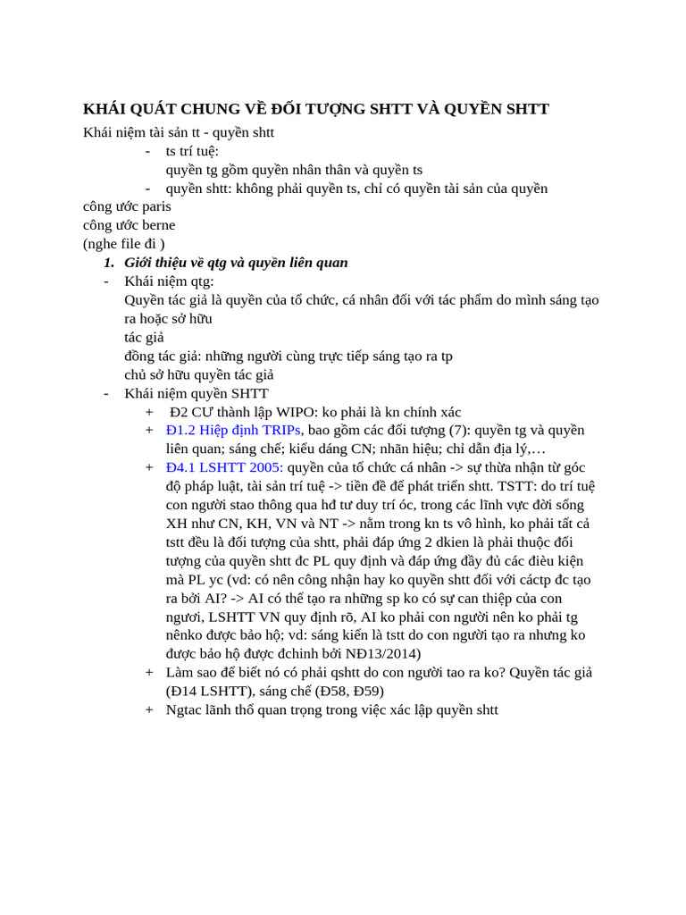 Luật SHTT Trong TMQT | PDF