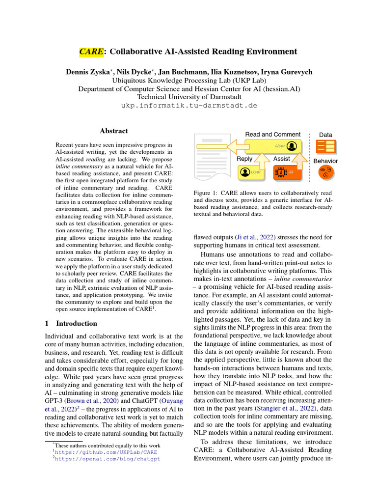 Collaborative AI Reading Platform CARE | PDF | Artificial Intelligence ...