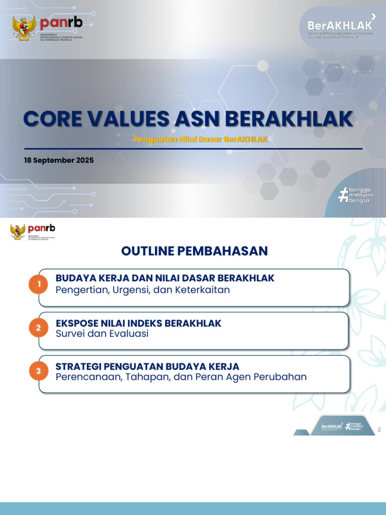 Core Values Berakhlak Atr | PDF