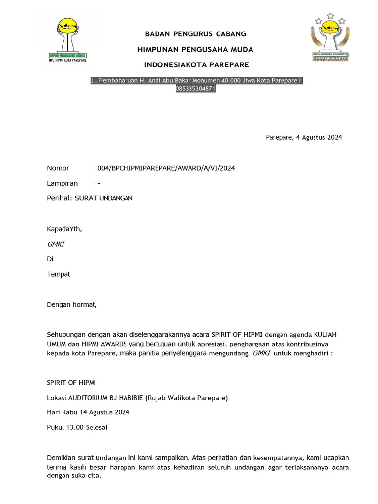 Surat Undangan | PDF