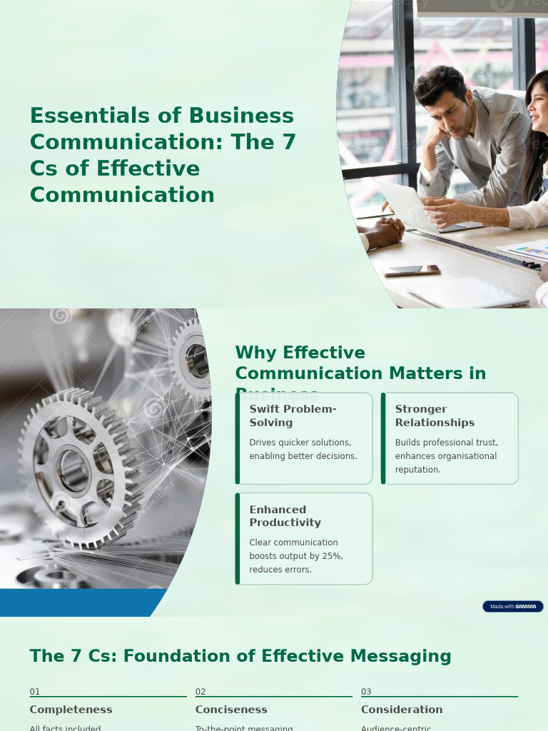 Essentials of Business Communication The 7 Cs of Effective ...