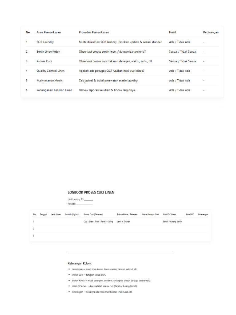Logbook Laundry | PDF