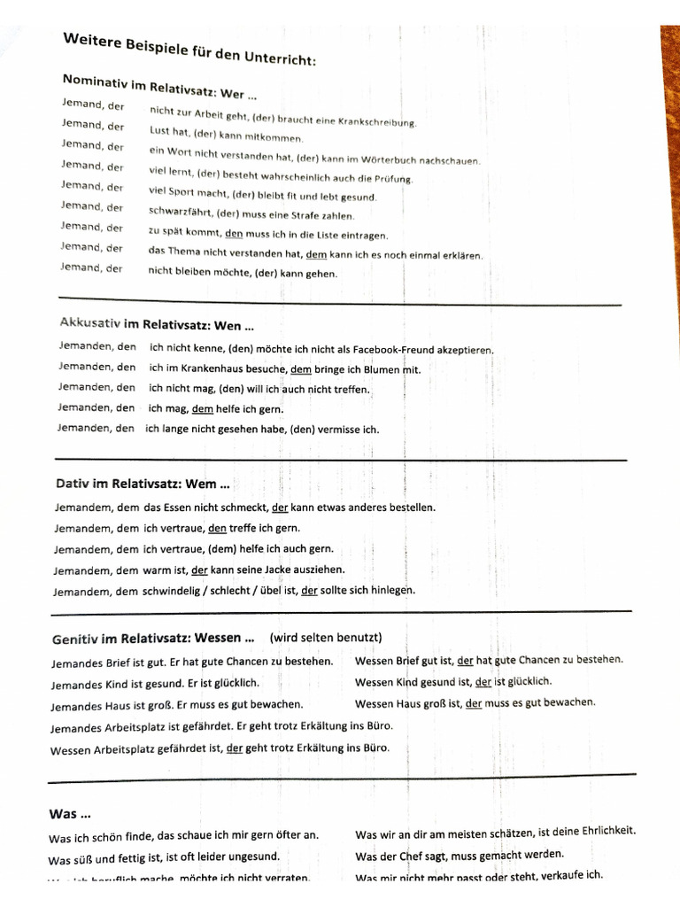 Class Presentation On Relatives Satze | PDF