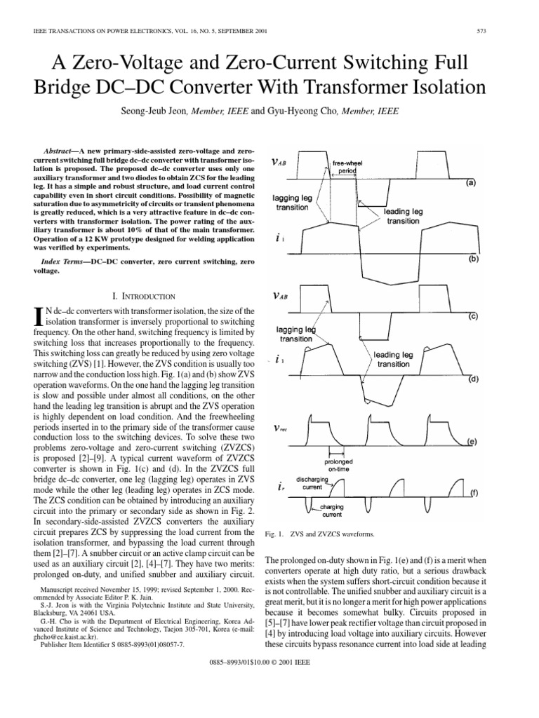 Zero-Voltage and Zero-Current Switching Full | Transformer | Rectifier