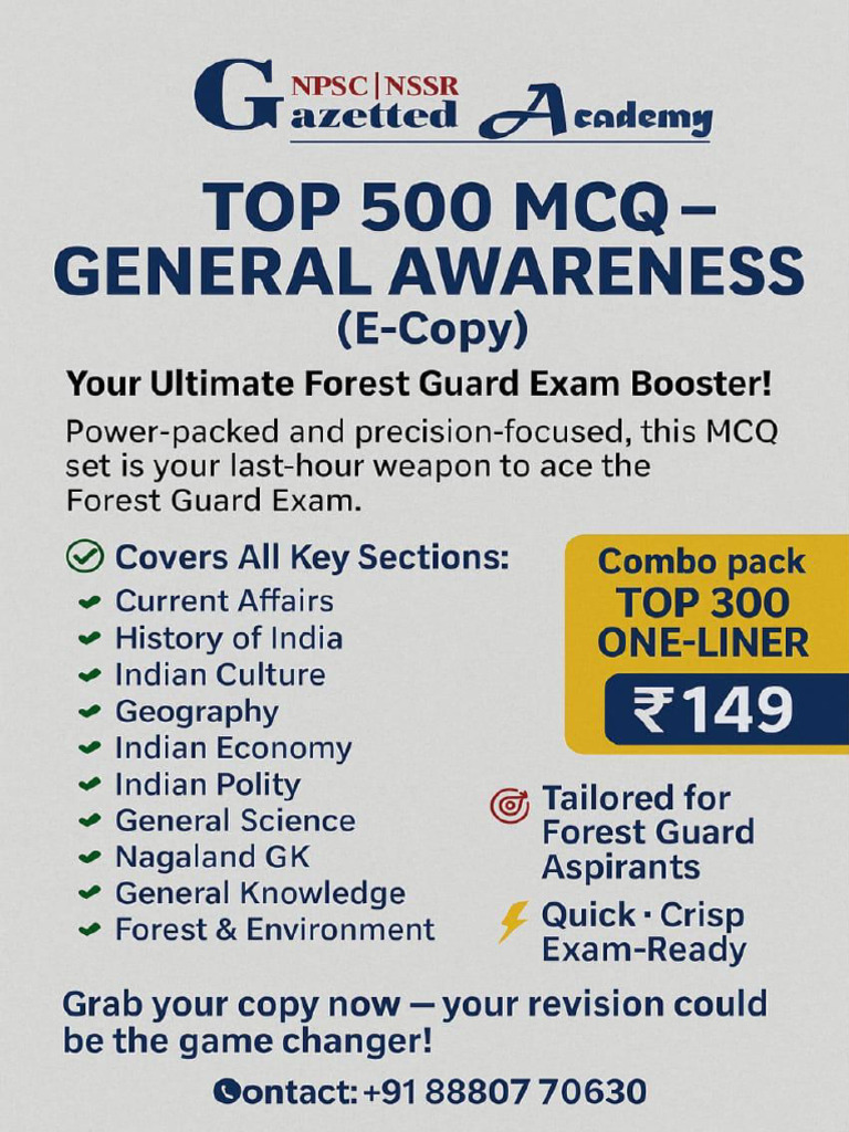 Top 500 Mcqs For Forest Guard Exam2 | PDF | Money | Taxes
