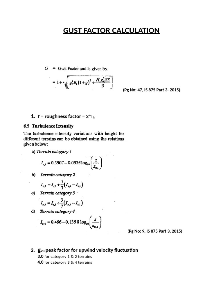 Gust Factor Calculation | PDF