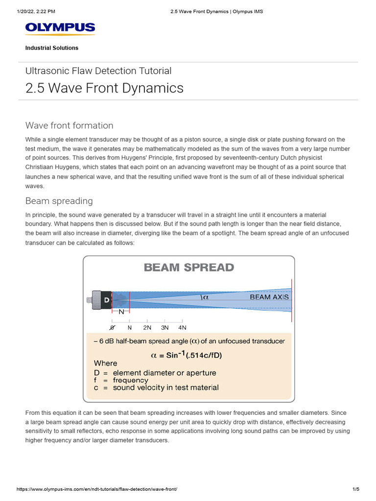 2.5 Wave Front Dynamics - Olympus IMS | PDF | Attenuation | Refraction