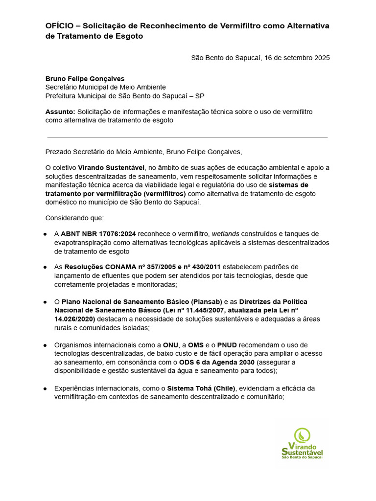 Reconhecimento de Vermifiltro para Esgoto | PDF | Águas residuais ...