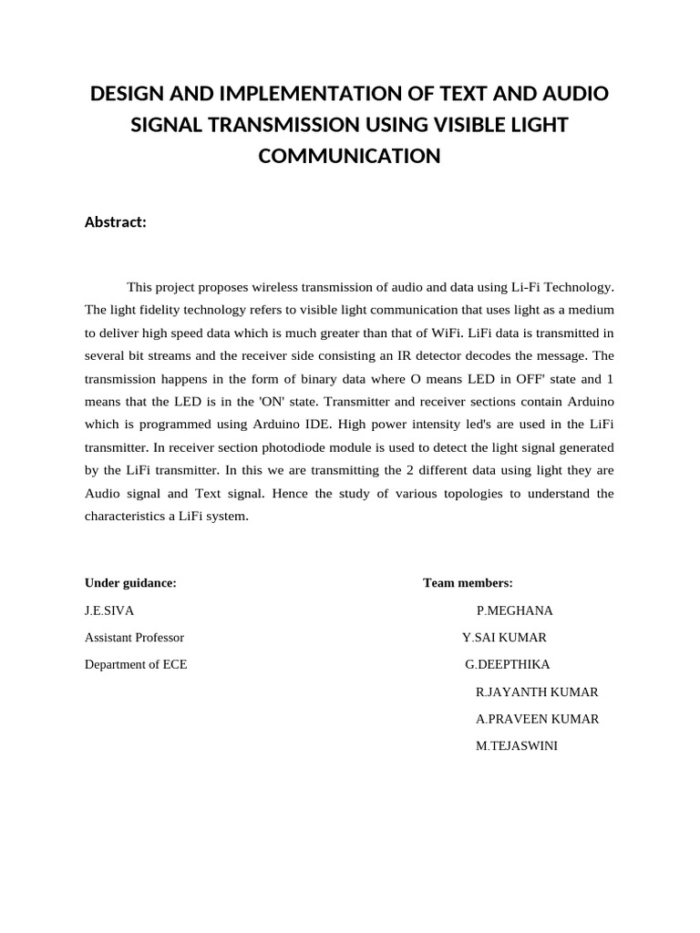 Design and Implementation of Text and Audio Signal Transmission | PDF