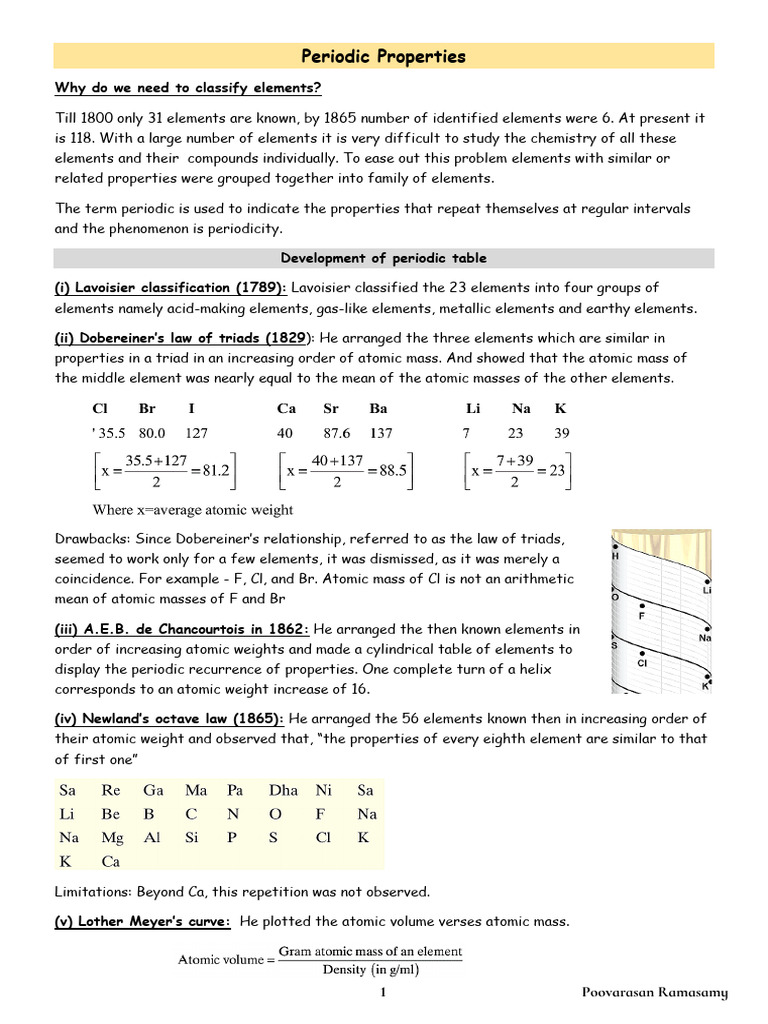 Understanding Periodic Properties and Classification | PDF | Periodic ...