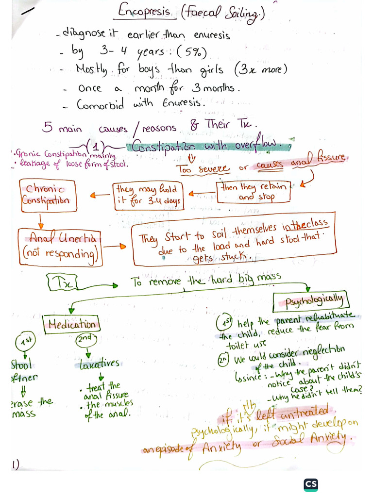 Encopresis My Notes | PDF