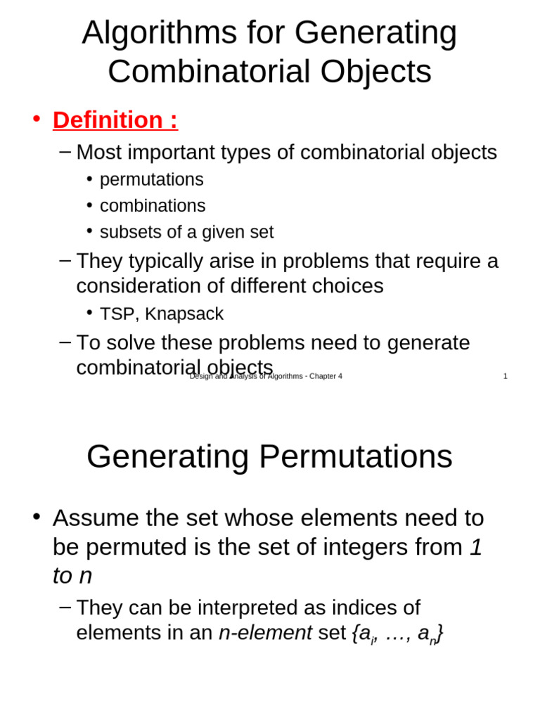 Lecture 8 Part1 Johnson-Trotter Algorithm | PDF | Permutation | Mathematics