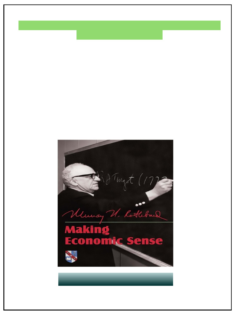 Making Economic Sense 2nd Edition Murray Rothbard Full Access | PDF | Economies | Economics