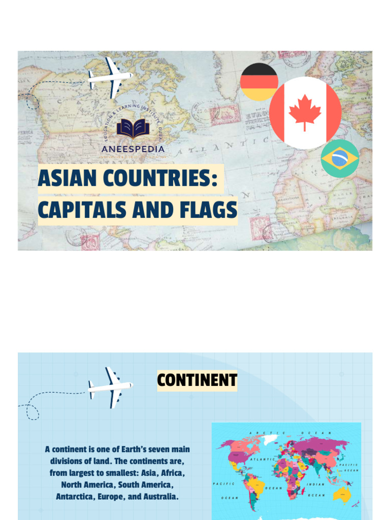 Asian Capitals and Flags Guide | PDF | Asia | Continent