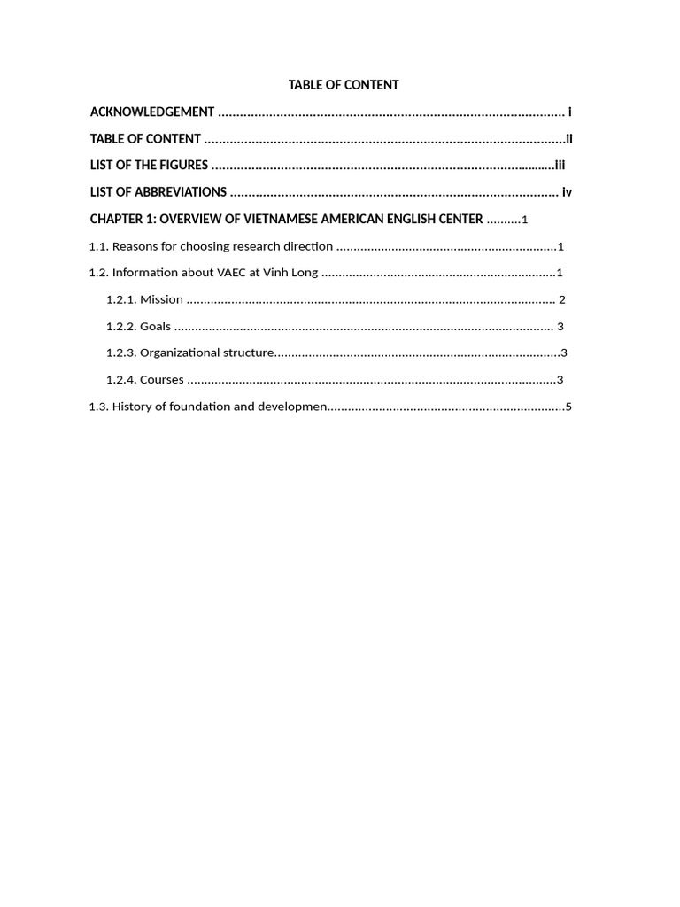 Table of Content - Docx12 | PDF