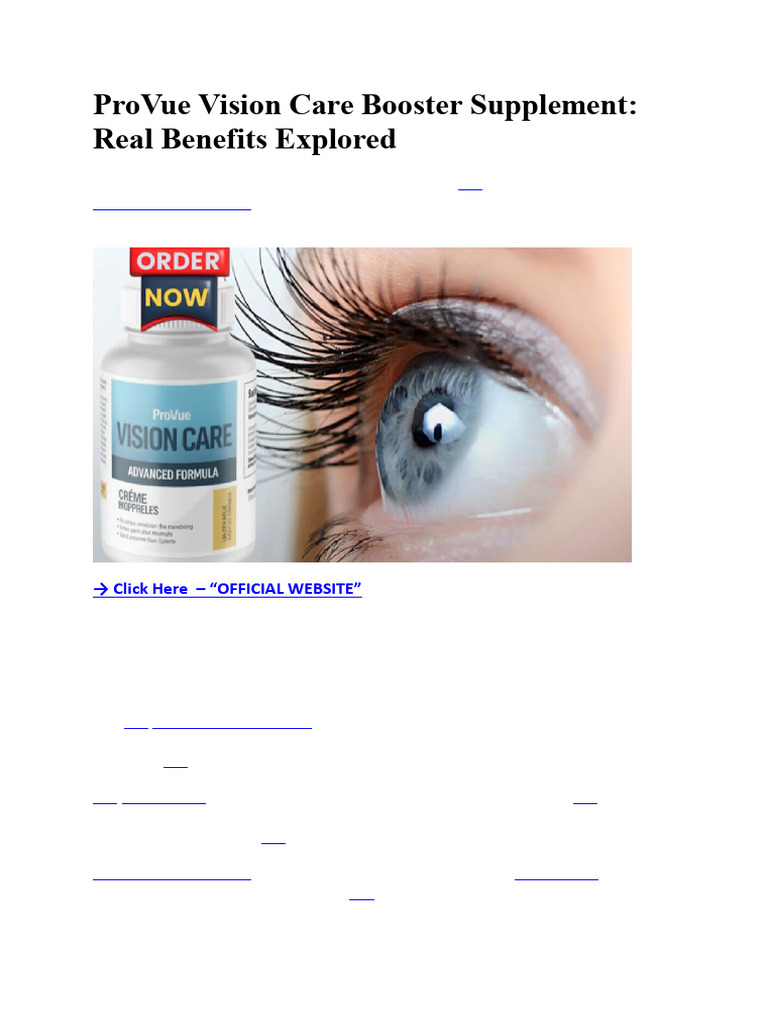 ProVue Vision Care: Eye Health Booster | PDF | Dietary Supplements ...