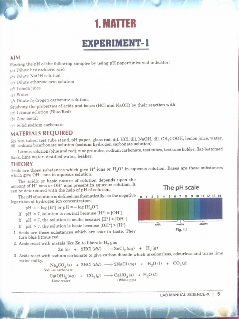 Chemistry Lab Manual (Experiment-1,2,3) | PDF
