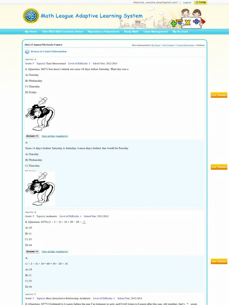 2012-13 Annual 5th Grade Contest | PDF | Mathematics | Elementary ...