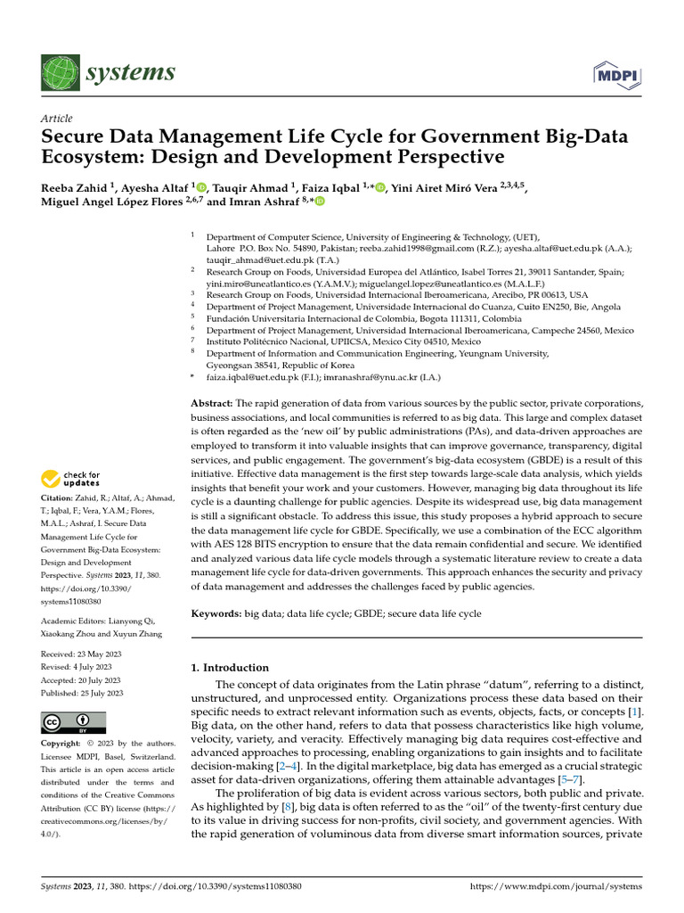 Secure Data Management Life Cycle For Gov BDE | PDF | Security ...