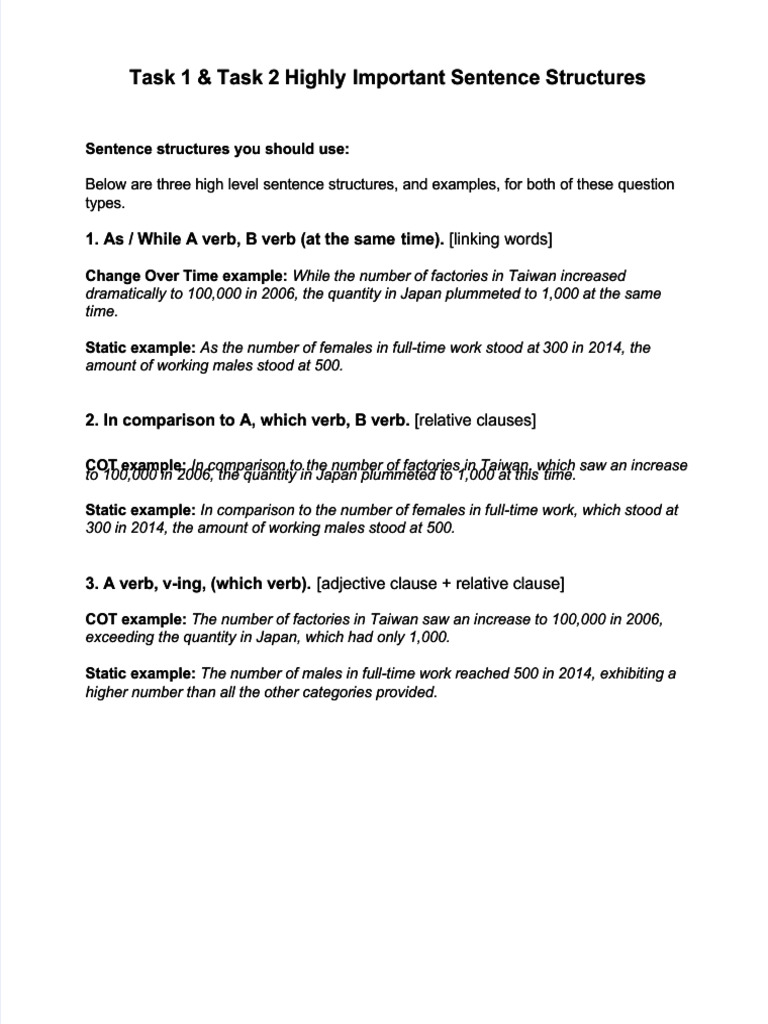 PDF Task 1 Ampamp Task 2 Highly Important Sentence Structures Compress ...