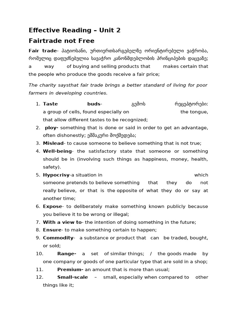 Fair Trade Not Free Handout | PDF | Fair Trade | Sweatshop