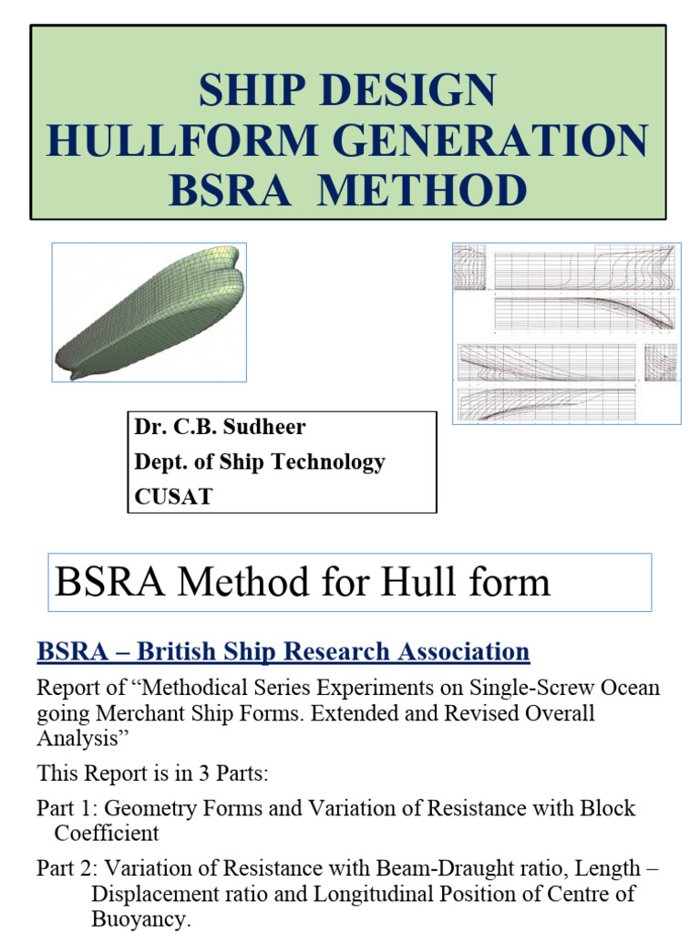 BSRA Method for Ship Hull Design | PDF | Hull (Watercraft) | Ships