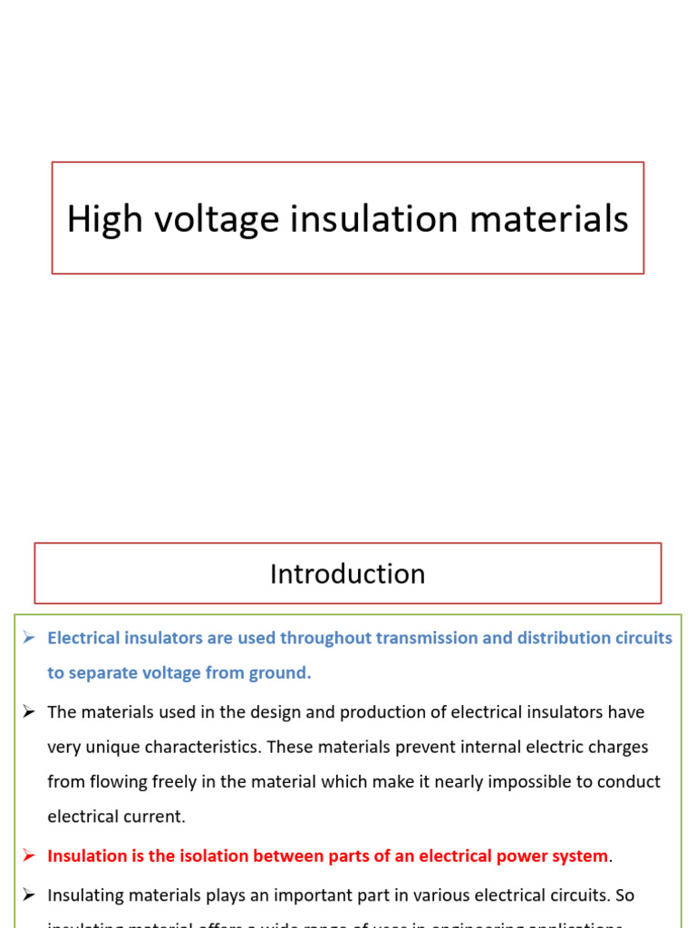 1 HVE - Type of Insulation Materials | PDF | Insulator (Electricity) | Electrical Breakdown
