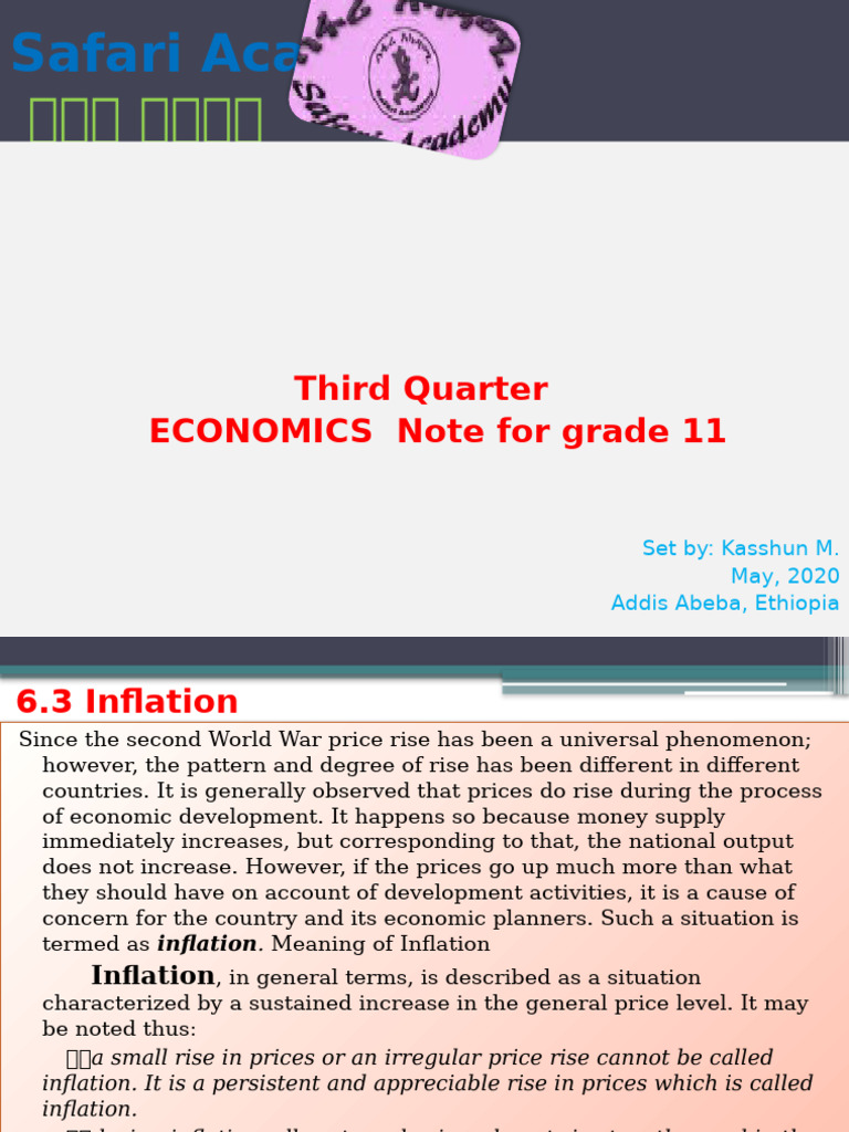 Grade 11 Economics | PDF | Taxes | Inflation