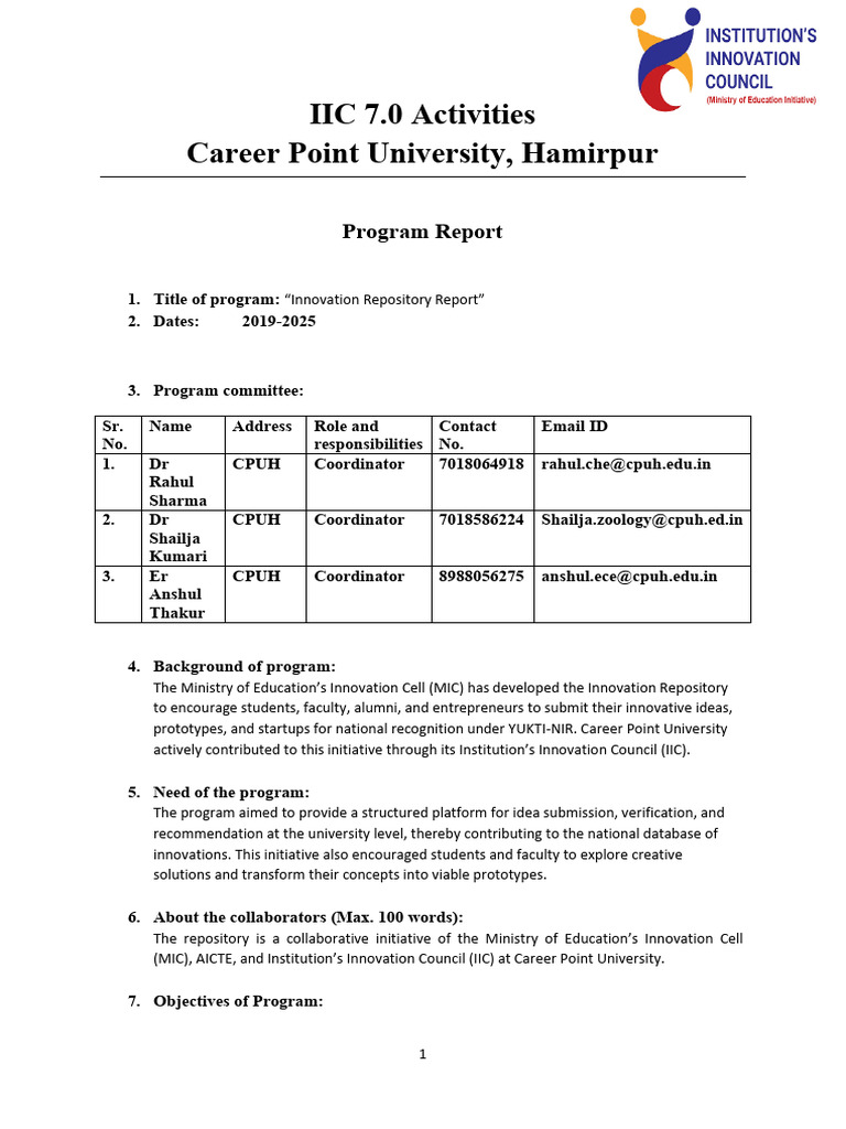 Innovation Repository Program Report | PDF | Chess Openings | Chess