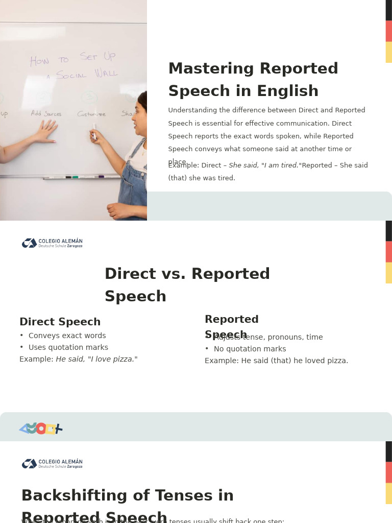 Reported Speech in English | PDF | Syntax | Language Mechanics