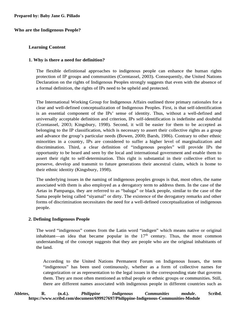 INTRO To The Indigenous People | PDF | Indigenous Peoples | Ethnicity