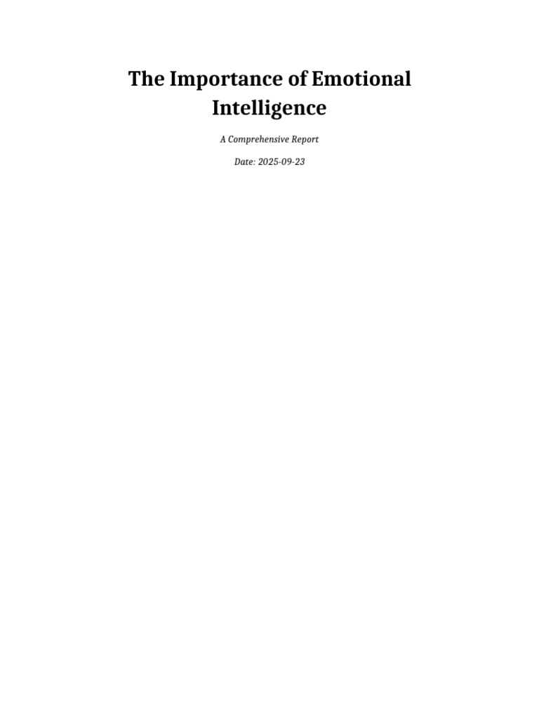 Importance of Emotional Intelligence | PDF