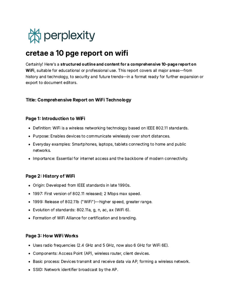 Wifif Comprehensive Report | PDF | Wi Fi | Ieee 802.11