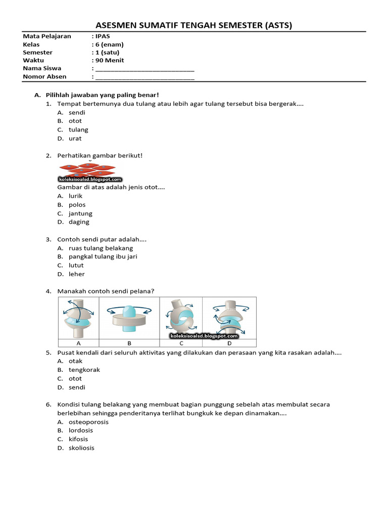 Soal Asts Ipas Kelas 6 Semester 1 | PDF