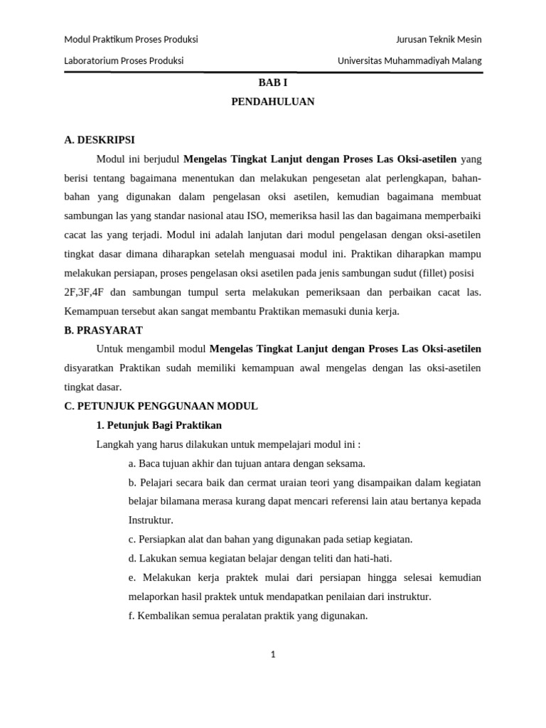 Pengelasan Oksi-Asetilen Tingkat Lanjut | PDF