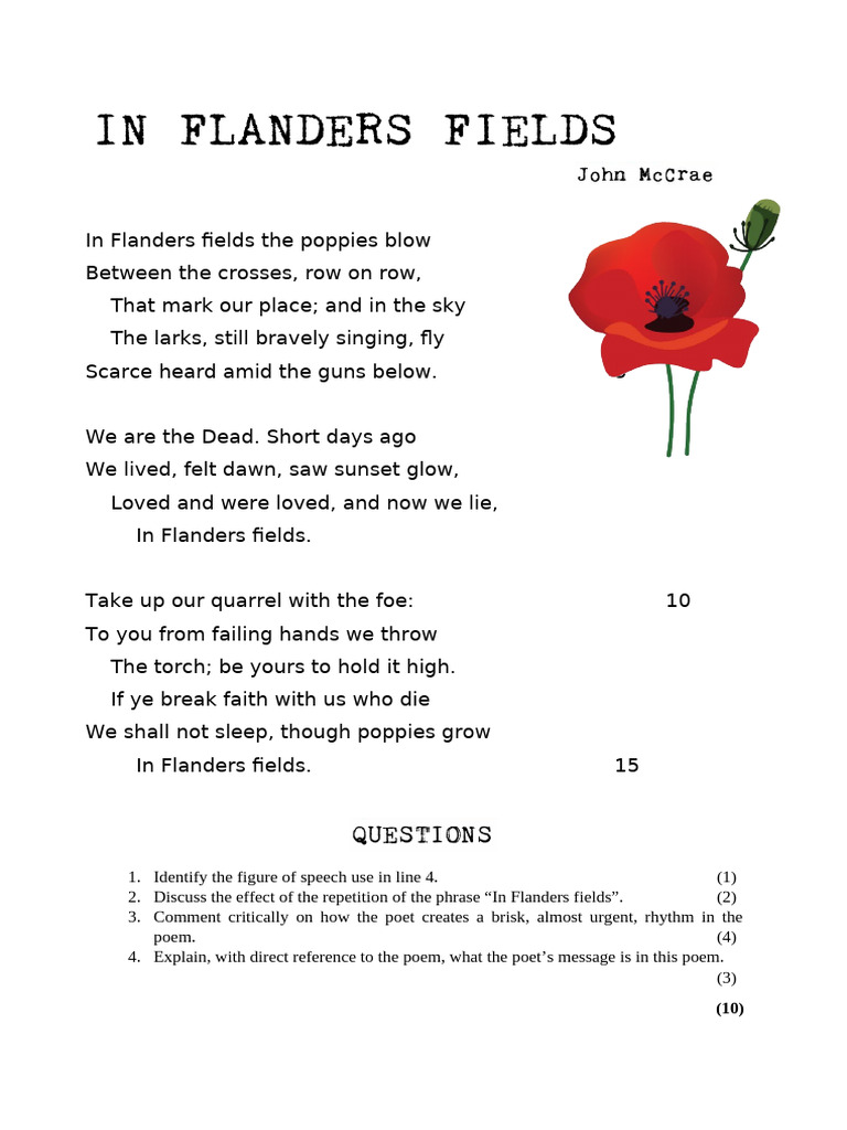 In Flanders Fields John McCrae | PDF