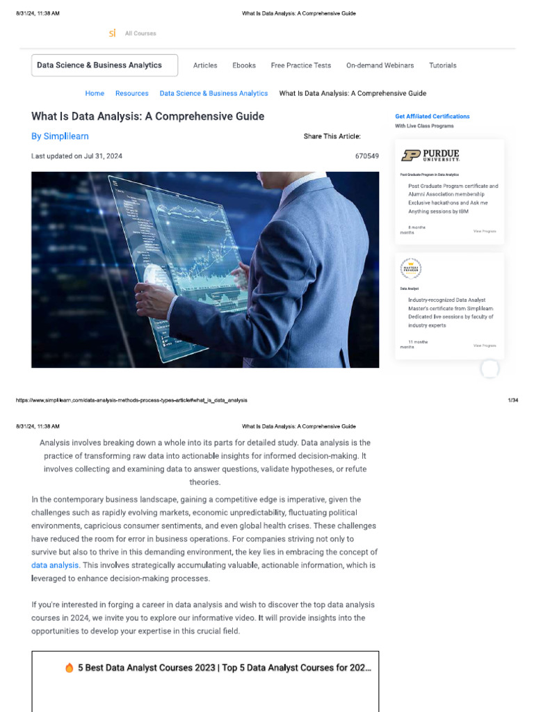 Data Analysis Simplilearn | PDF