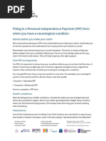 PIP Activities, Descriptors, and Points | PDF | Wellness | Medical