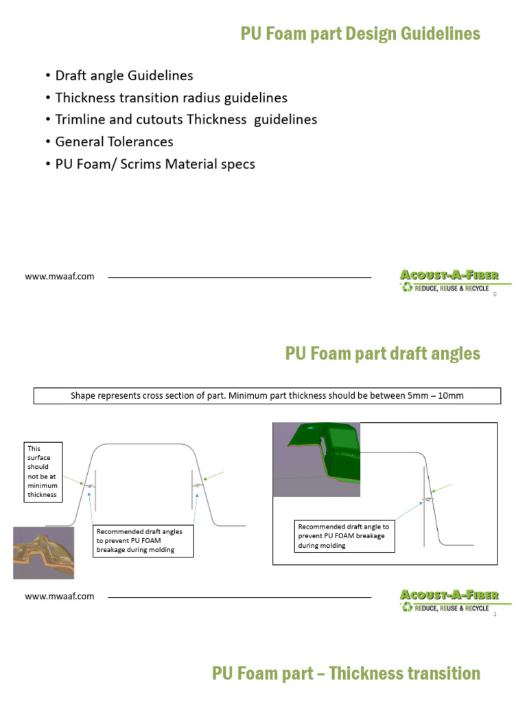 PU Foam Part Design Guidelines | PDF | Engineering Tolerance ...