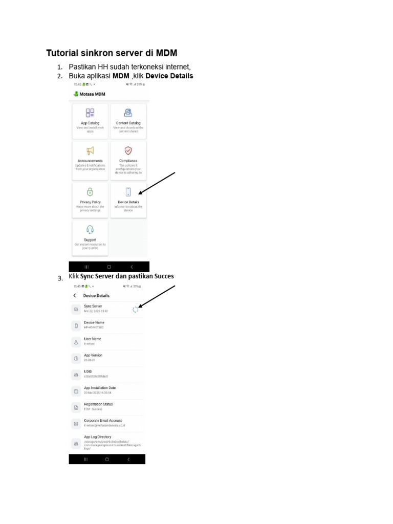 Tutorial Sinkron Server MDM | PDF