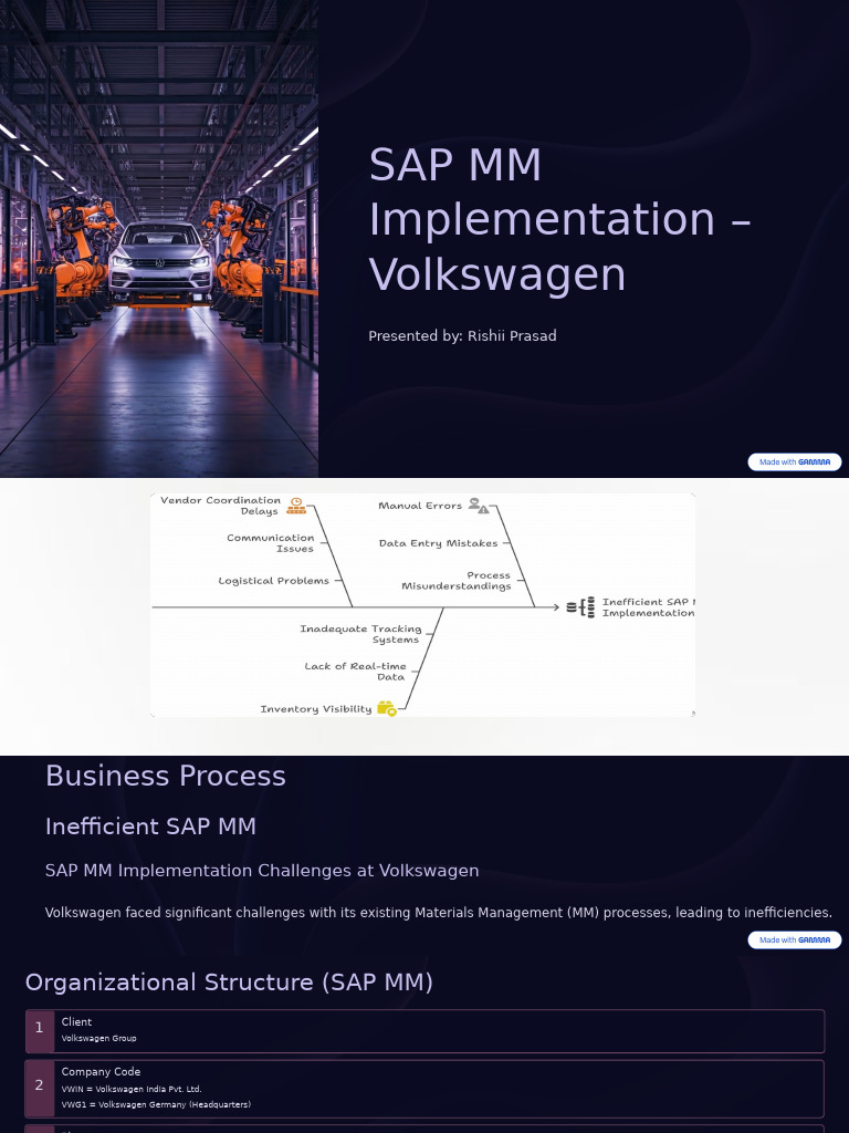 SAP MM Implementation at Volkswagen | PDF