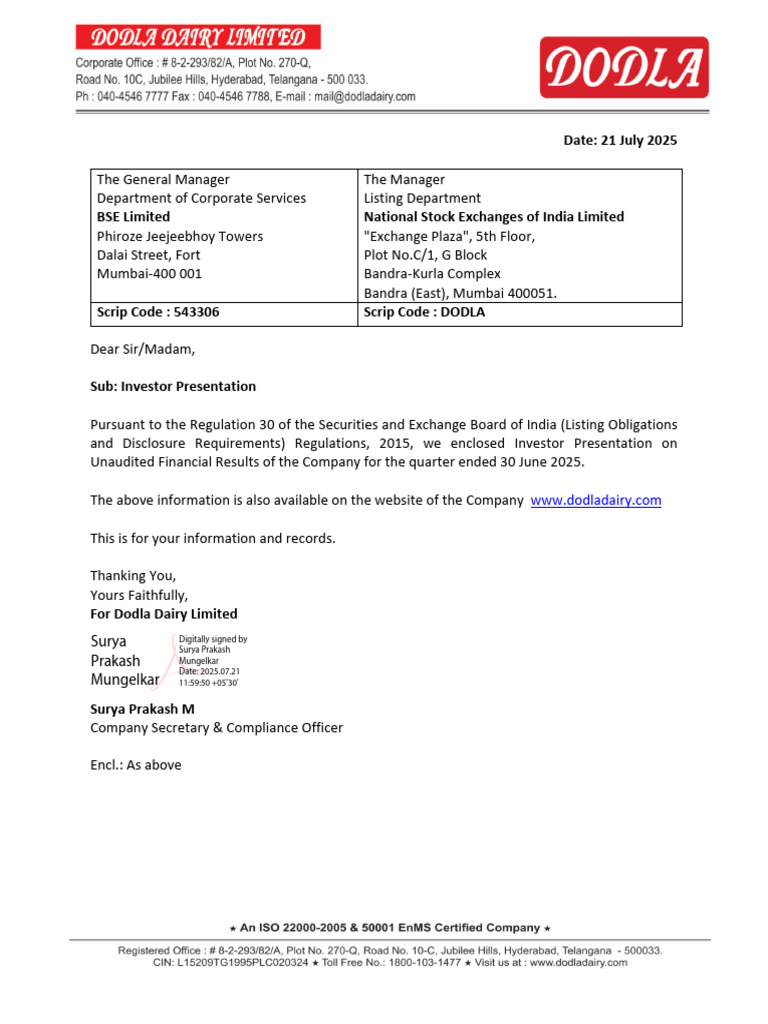 Dodla Dairy | PDF | Dairy | Milk