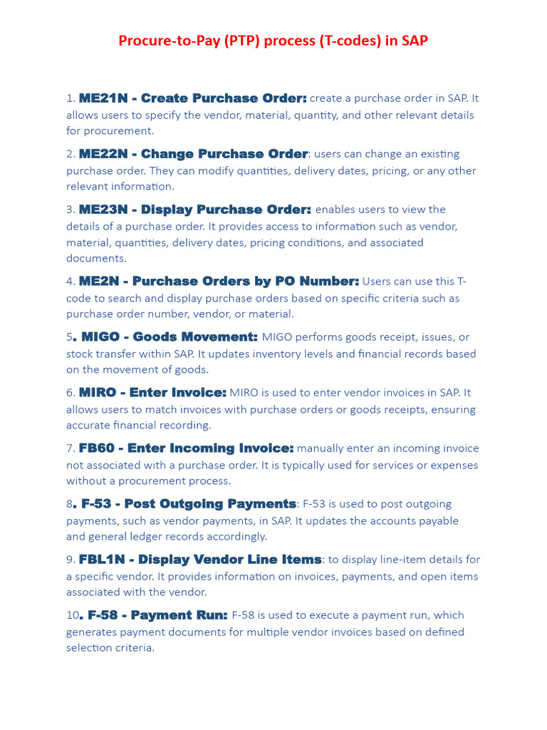 Understanding PTP in SAP Finance | PDF | Invoice | Receipt