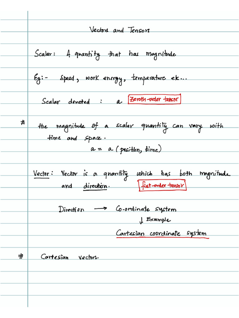 Vectors and Tensors - Algebra | PDF