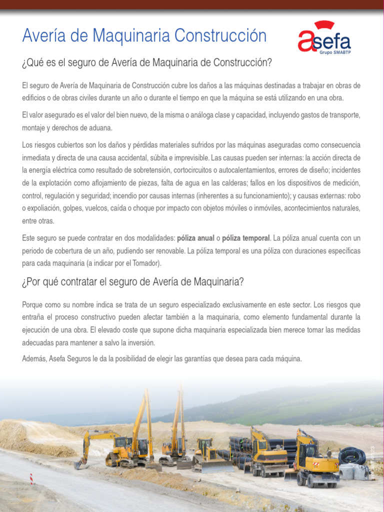 Seguro de Avería de Maquinaria | PDF | Póliza de seguros | Seguro