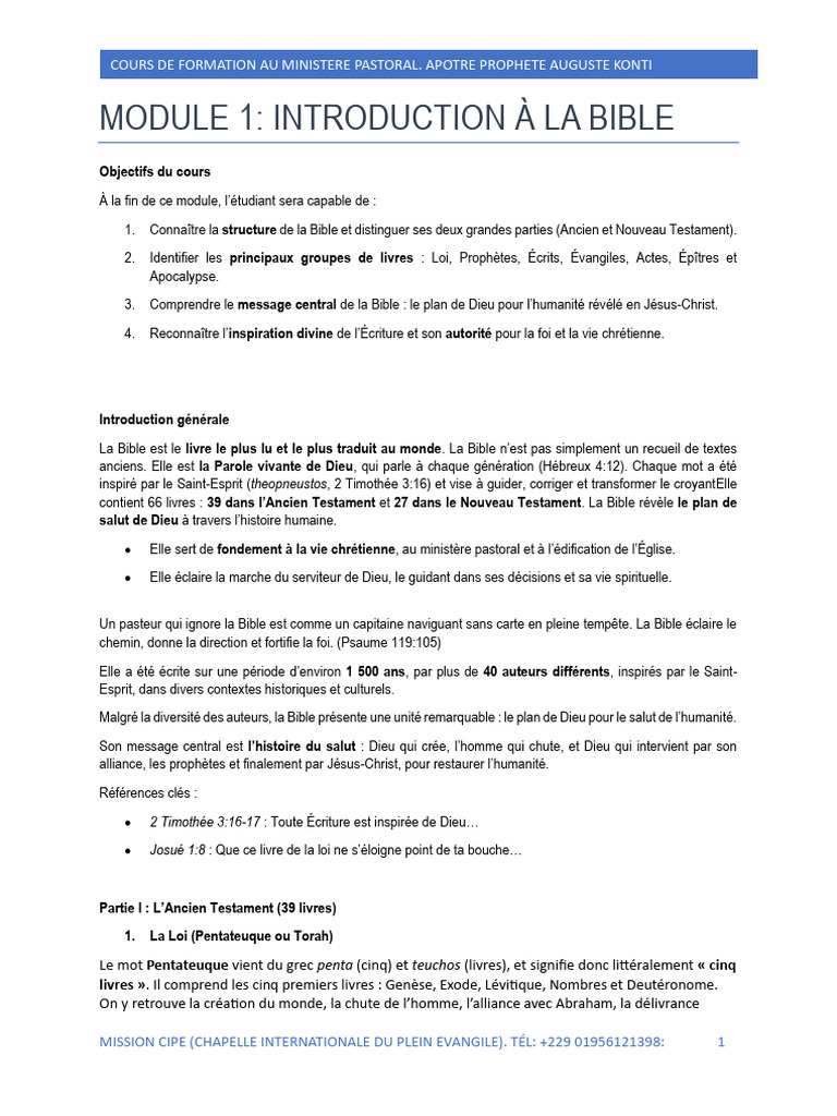Introduction à la Bible et ses enseignements | PDF | Torah | Jésus
