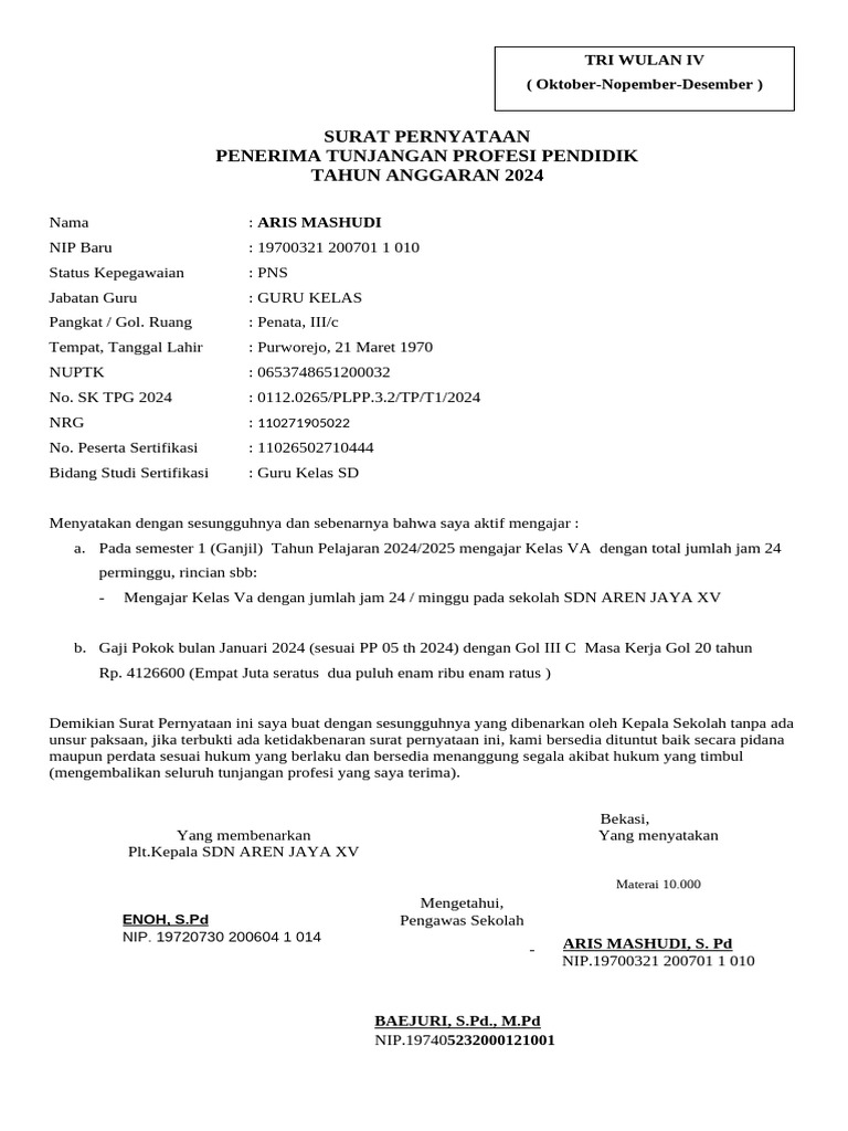 SPMT Profesi-Pendidik Tahun Anggaran 2024 Guru (2) TW4 | PDF