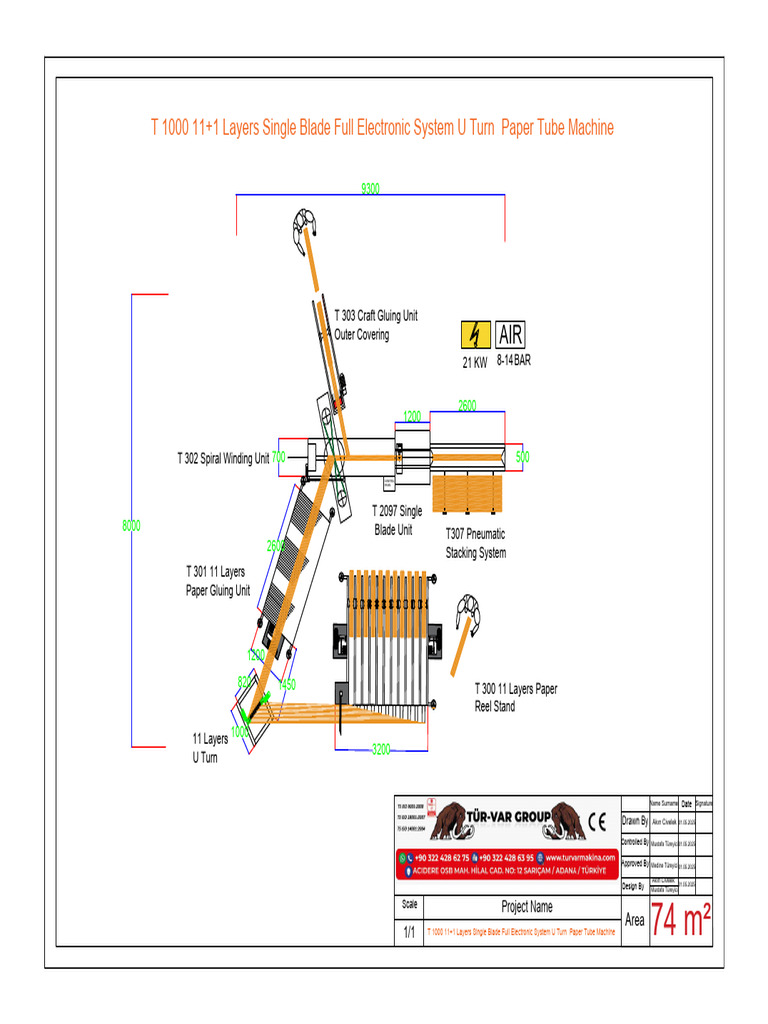 T 1000 11+1 Layers Single Blade Full Electronic System U Turn Paper ...
