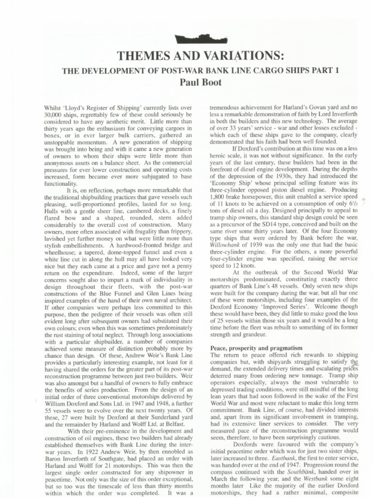 Bank Line - Post - War Rebuilding | PDF