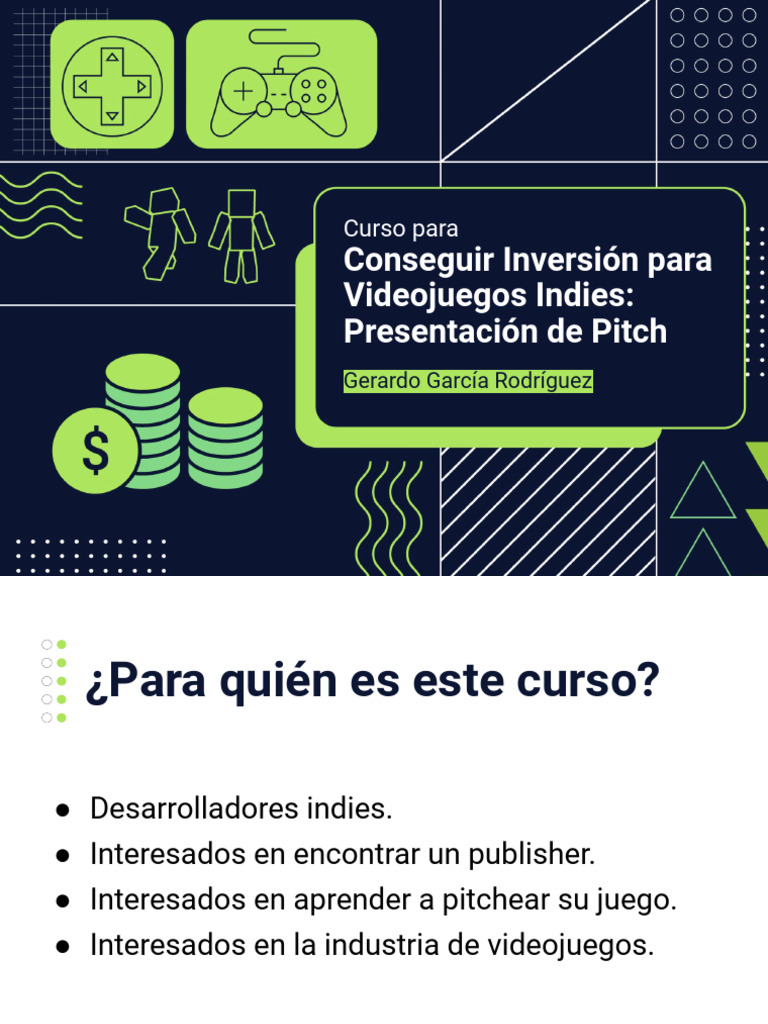 Conseguir Inversión para Videojuegos: Presentación de Pitch | PDF